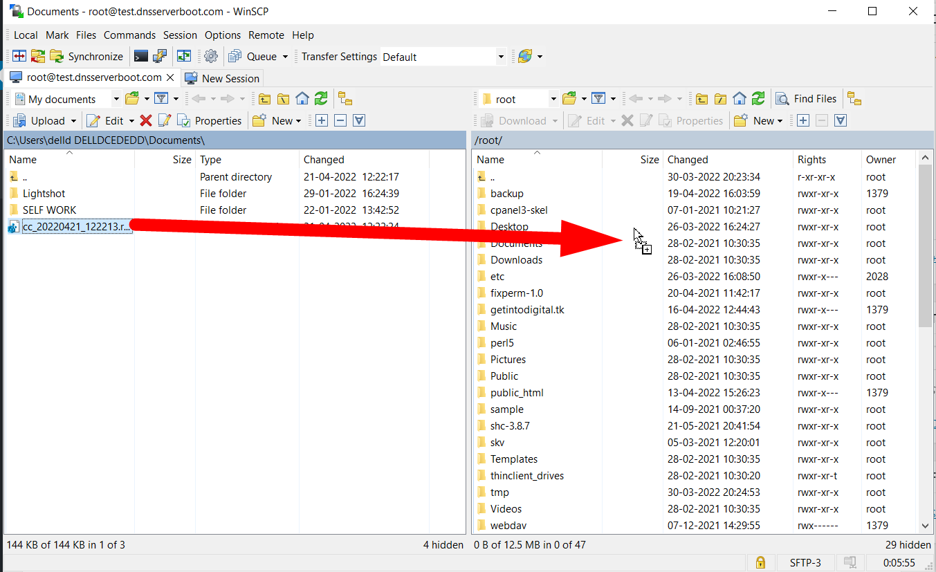 Transfer Files Using WinSCP