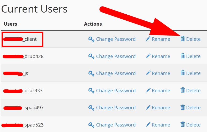 How To Delete A Database And A Database User Inside CPanel Red Server Host