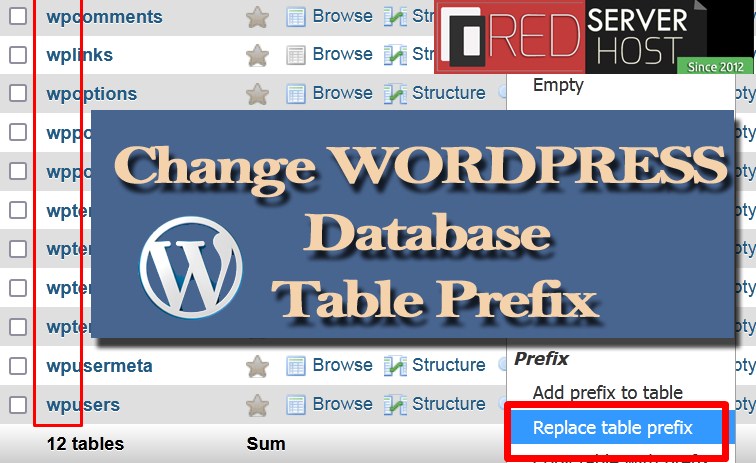 How To Change WordPress Database Table Prefix Red Server Host